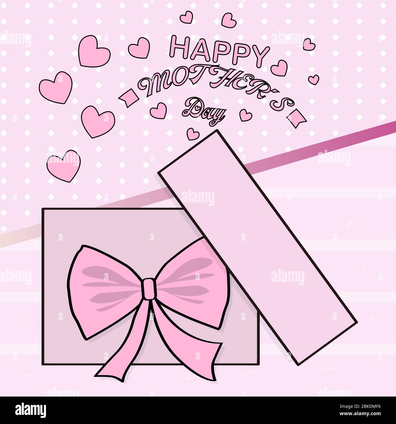 Happy mothers day card with a opened gift box - Vector Stock Vector ...