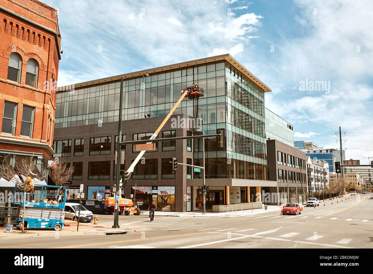 Denver, Colorado - May 1st, 2020: Commercial businesses and modern ...