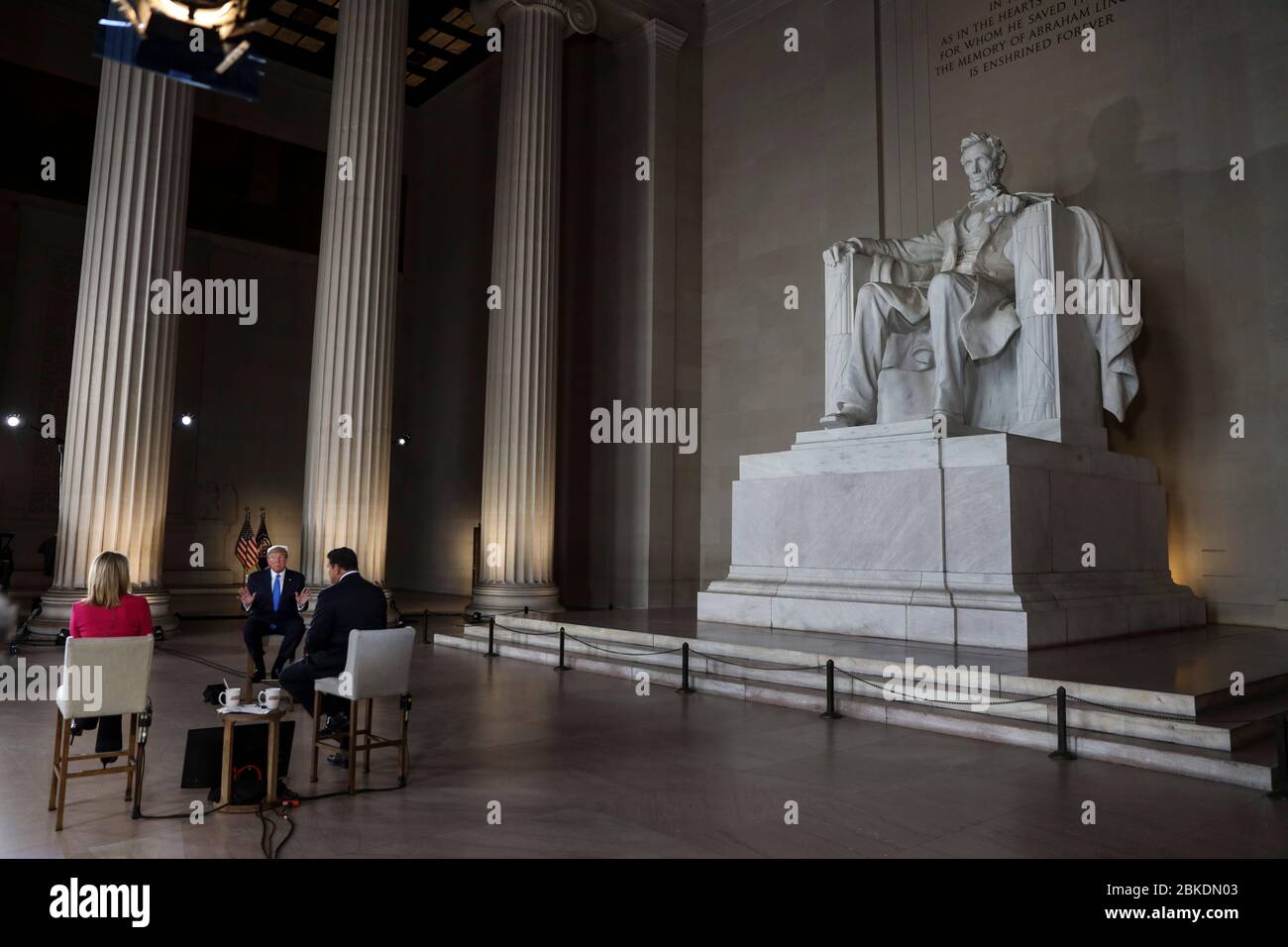 United States President Donald J. Trump speaks during a Virtual Town ...