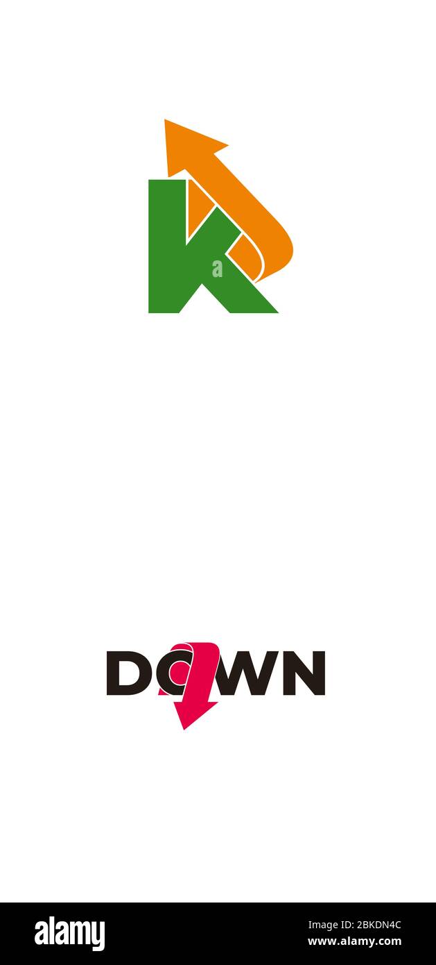 letter k motion arrow up geometric design logo vector Stock Vector ...