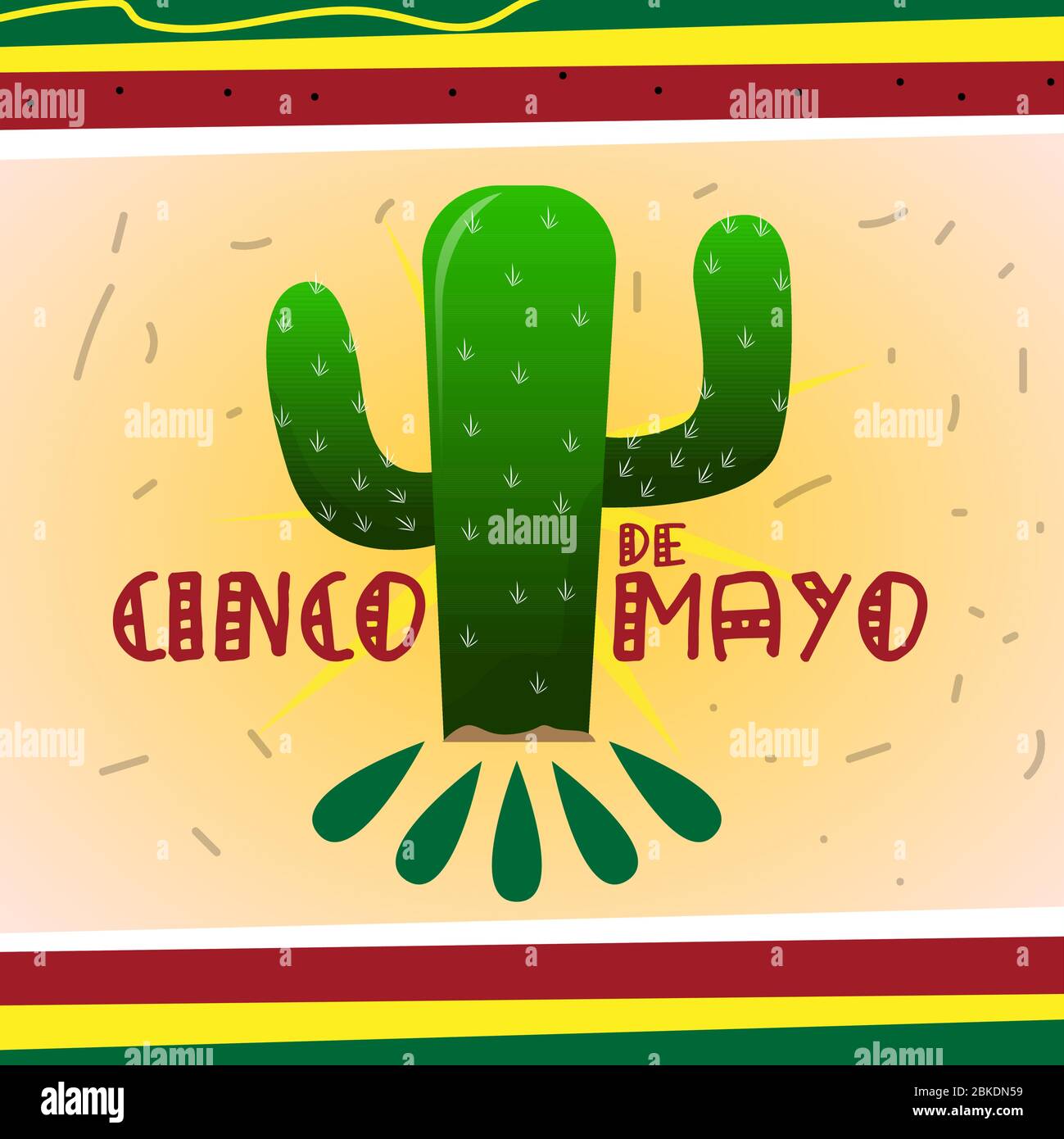 Cinco de mayo template with a cactus - Vectotr illustration Stock ...