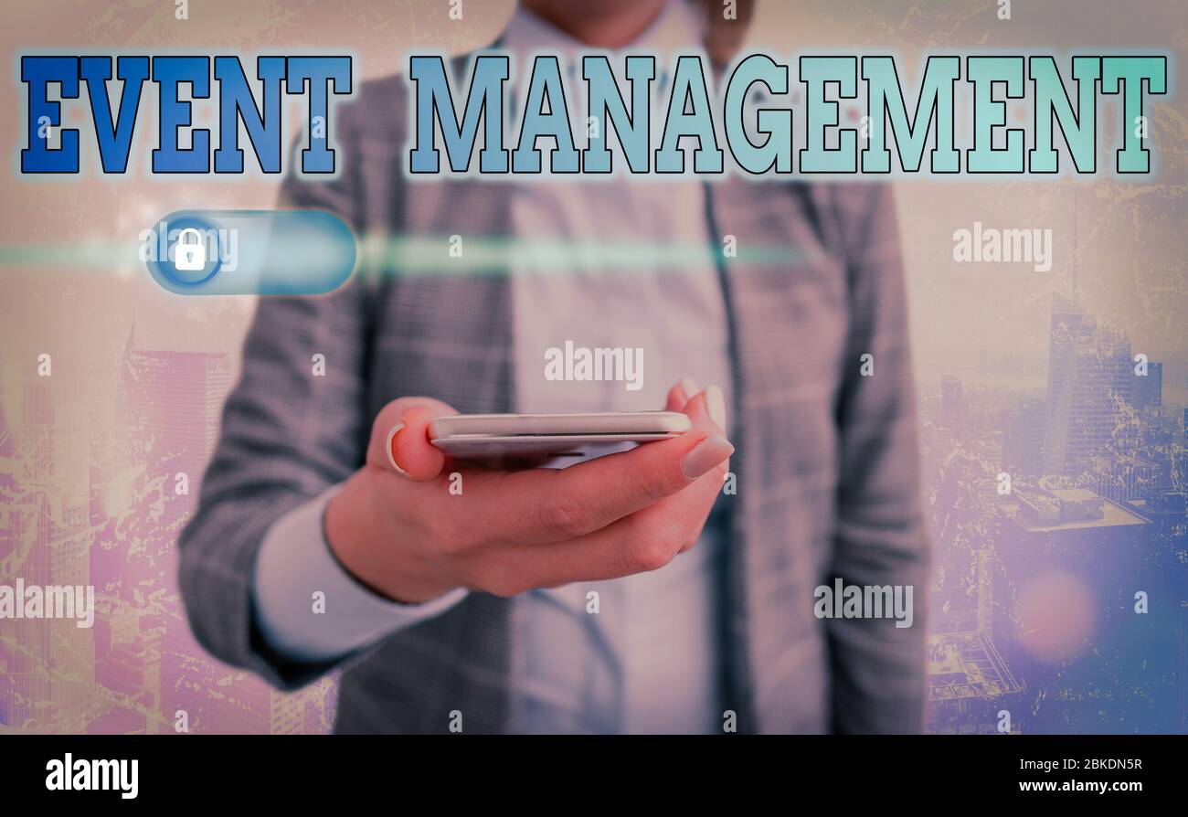 Text sign showing Event Management. Business photo showcasing creation ...