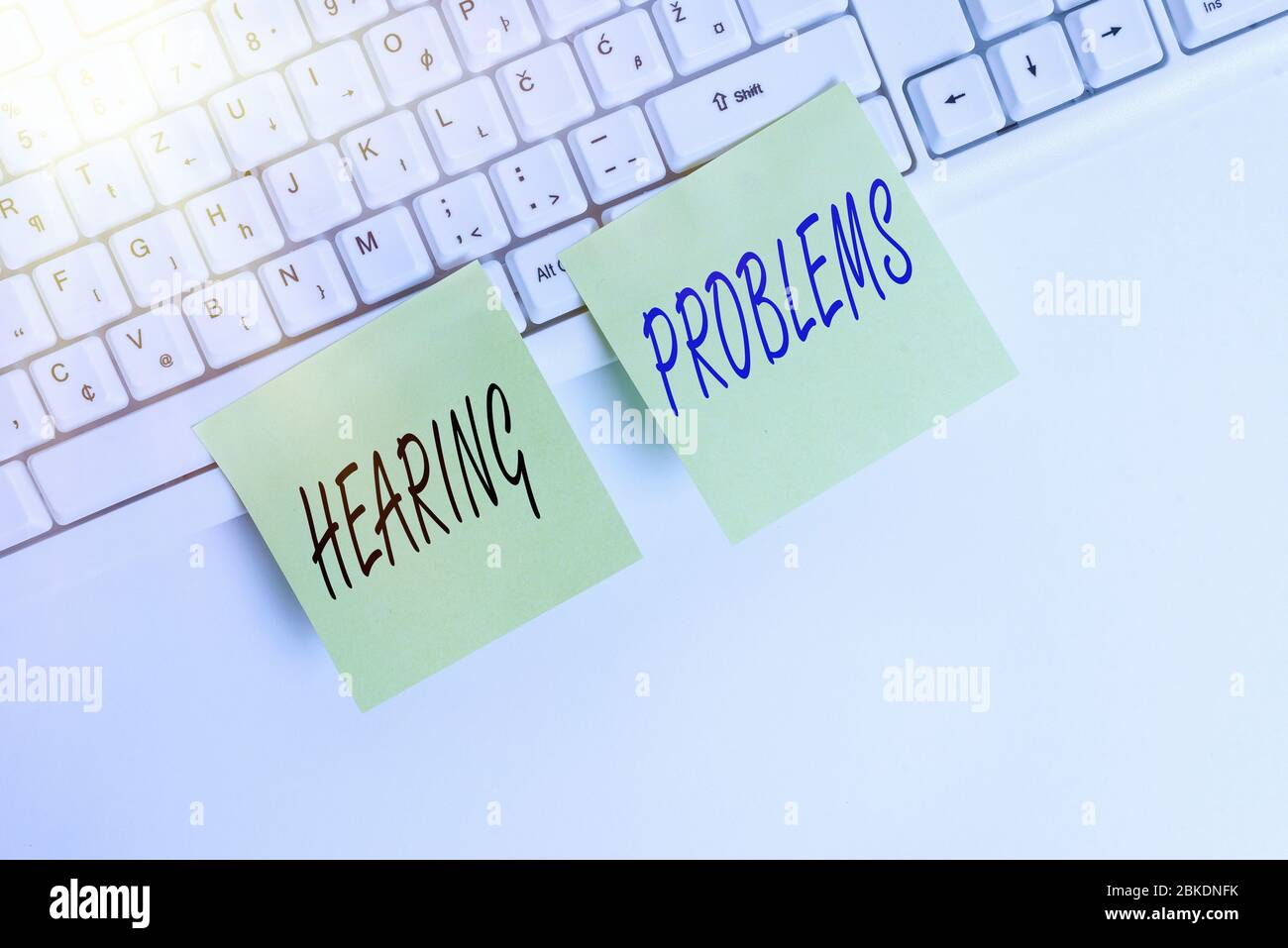 Conceptual hand writing showing Hearing Problems. Concept meaning is ...