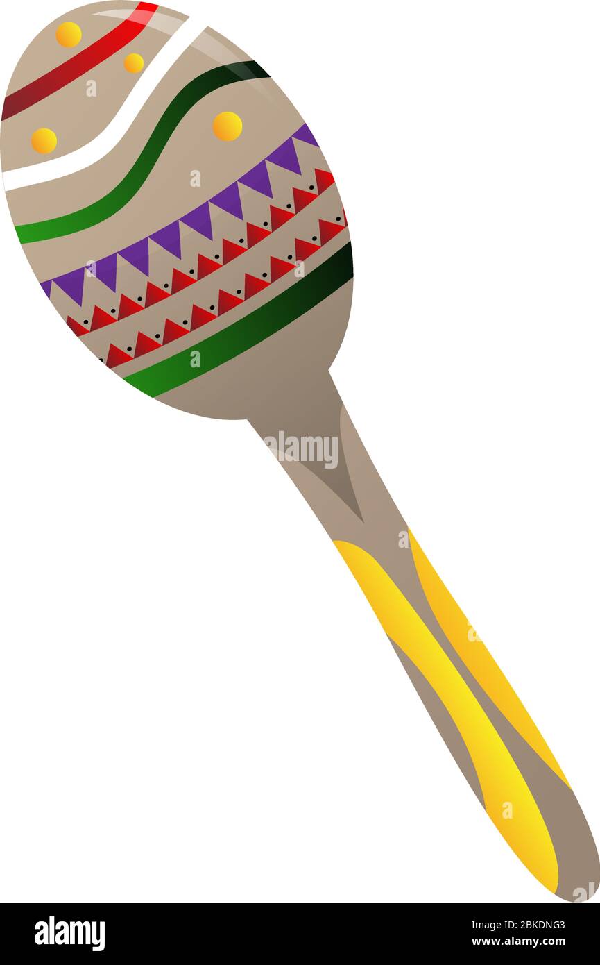 Isolated decorated mexican maraca. Musical instrument - Vector Stock ...