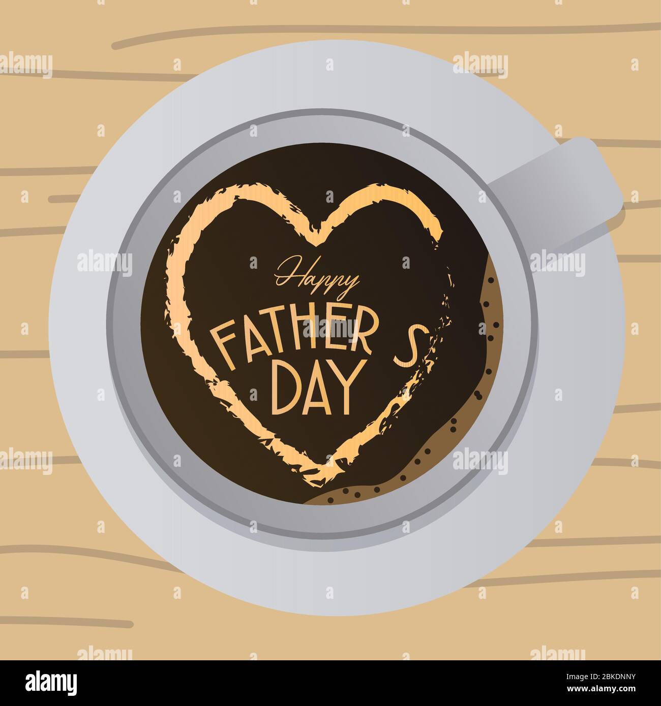 Happy father day poster with a cup of coffee and text - Vector ...