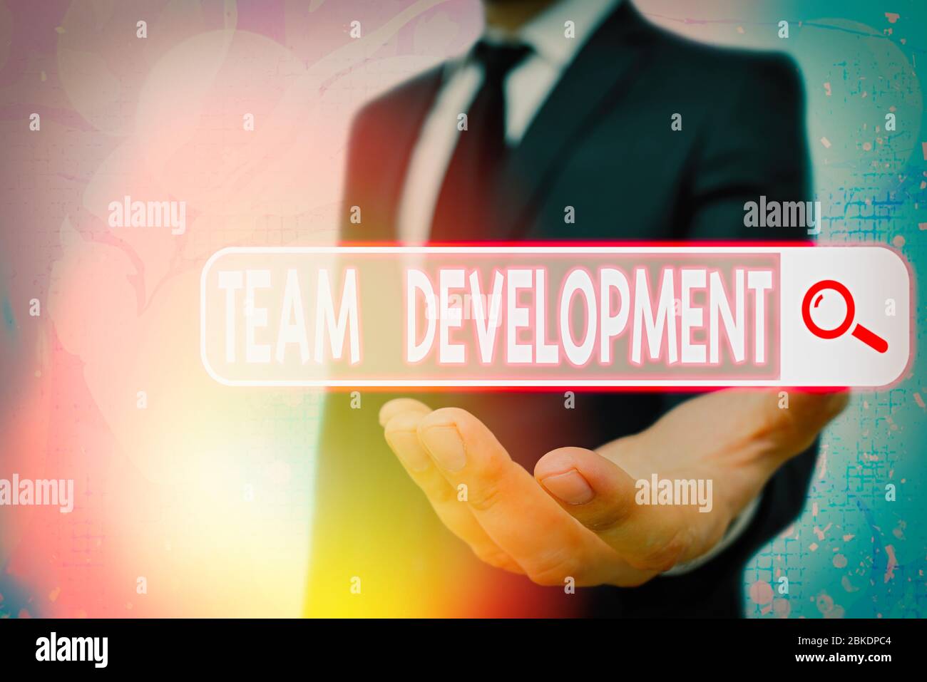 Conceptual hand writing showing Team Development. Concept meaning learn why and how small groups ...