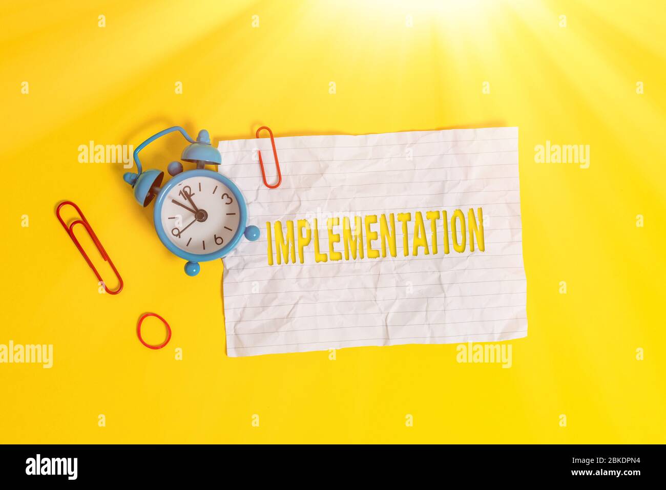 Writing note showing Implementation. Business concept for The process ...