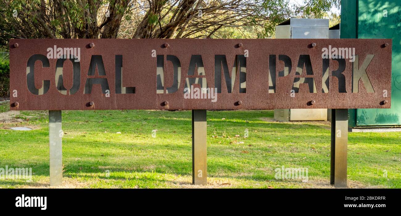 Coal Dam Park sign former coal storage reservoir for Midland Railway ...