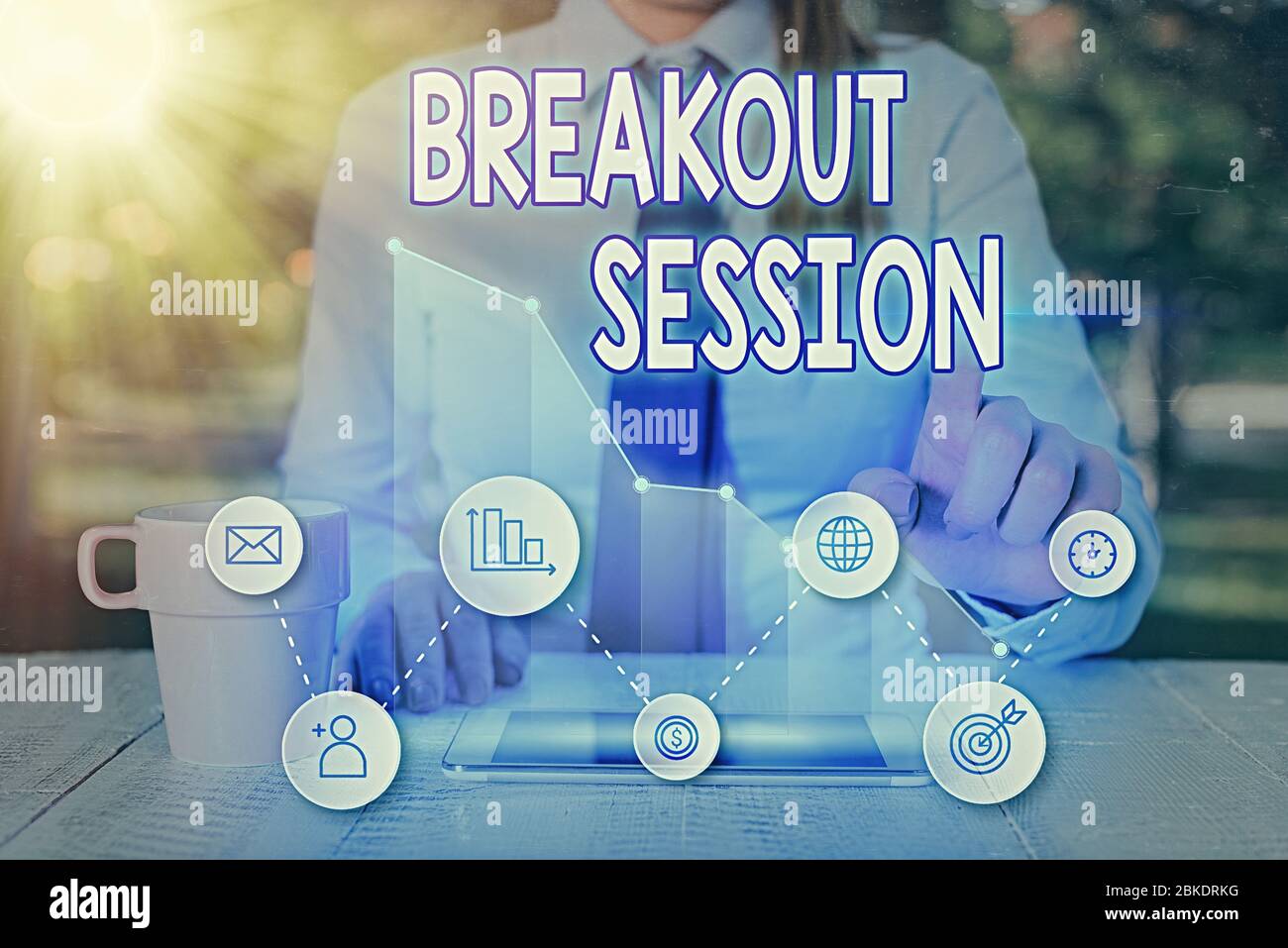 Handwriting text Breakout Session. Conceptual photo workshop discussion ...