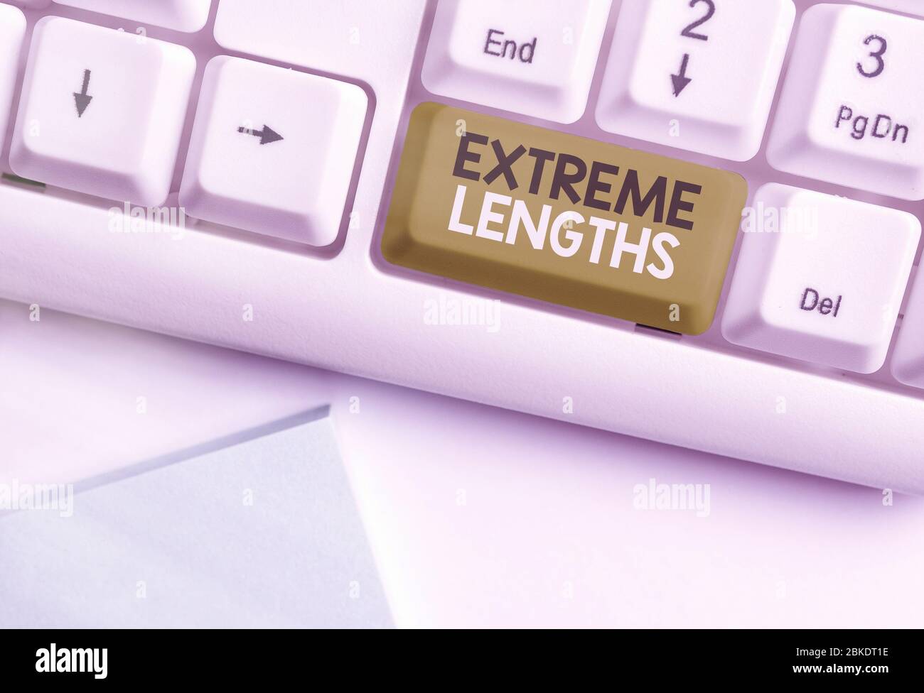 Text sign showing Extreme Lengths. Business photo text Make a great or ...