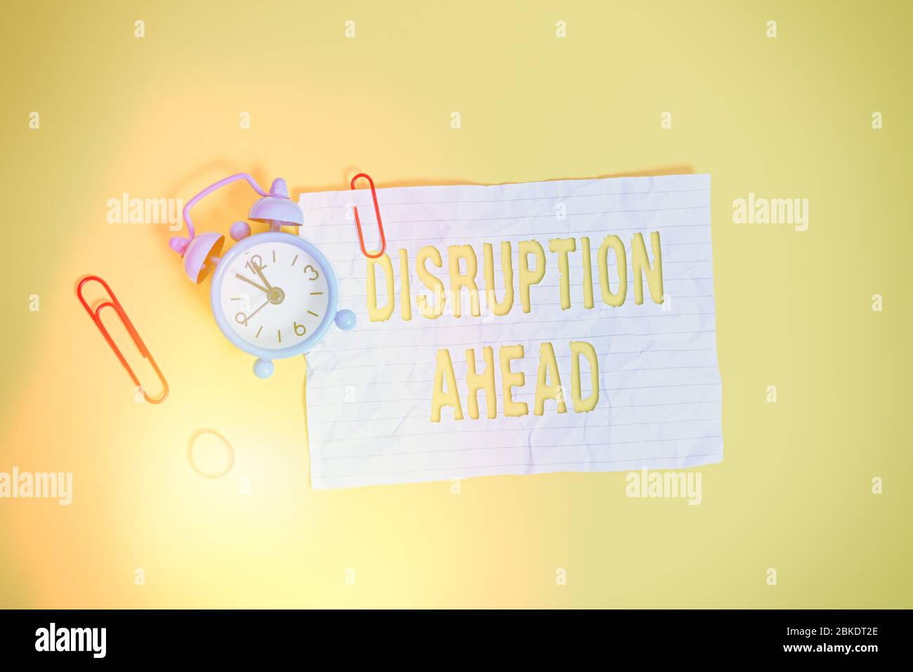 Writing note showing Disruption Ahead. Business concept for ...