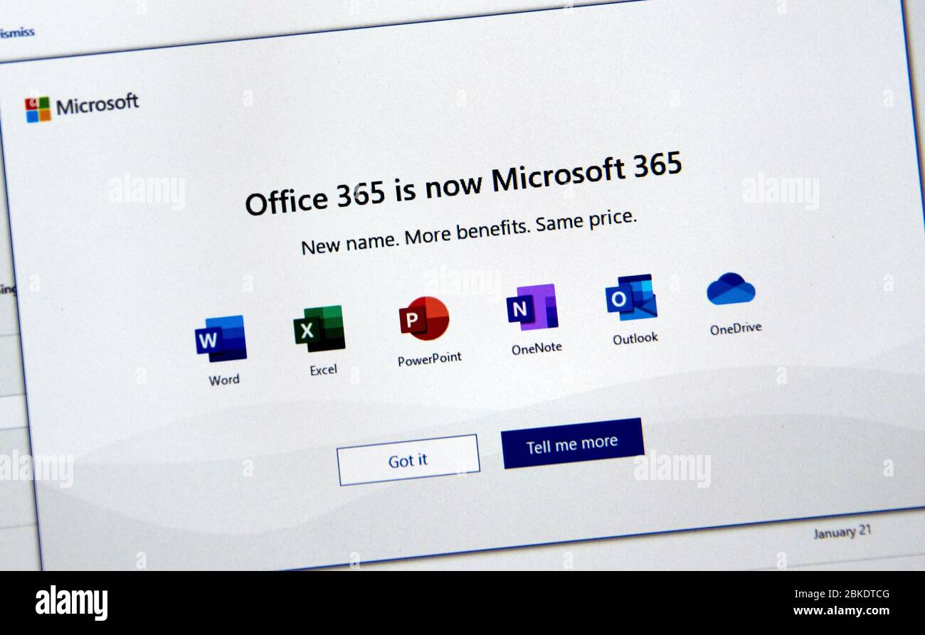 Montreal, Canada - April 26, 2020: Microsoft 365 web page. Microsoft ...