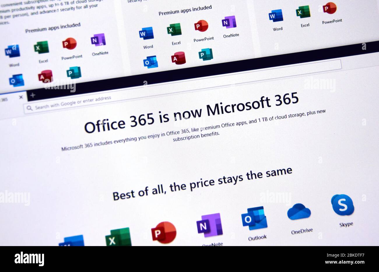 Montreal, Canada - April 26, 2020: Microsoft 365 web page. Microsoft ...