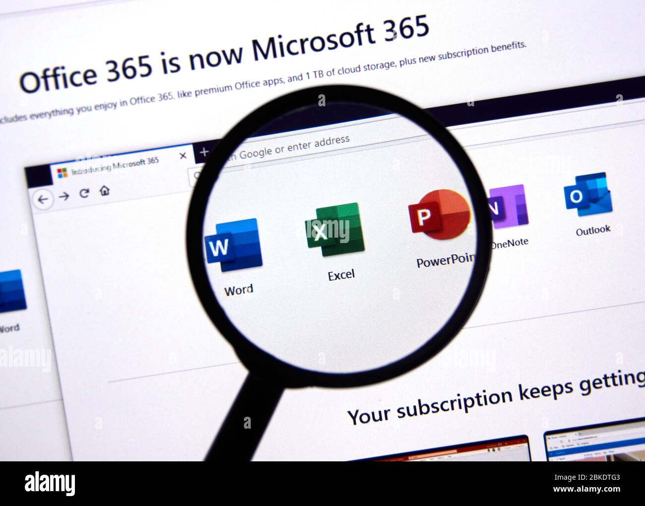 Montreal, Canada - April 26, 2020: Microsoft 365 web page. Microsoft ...