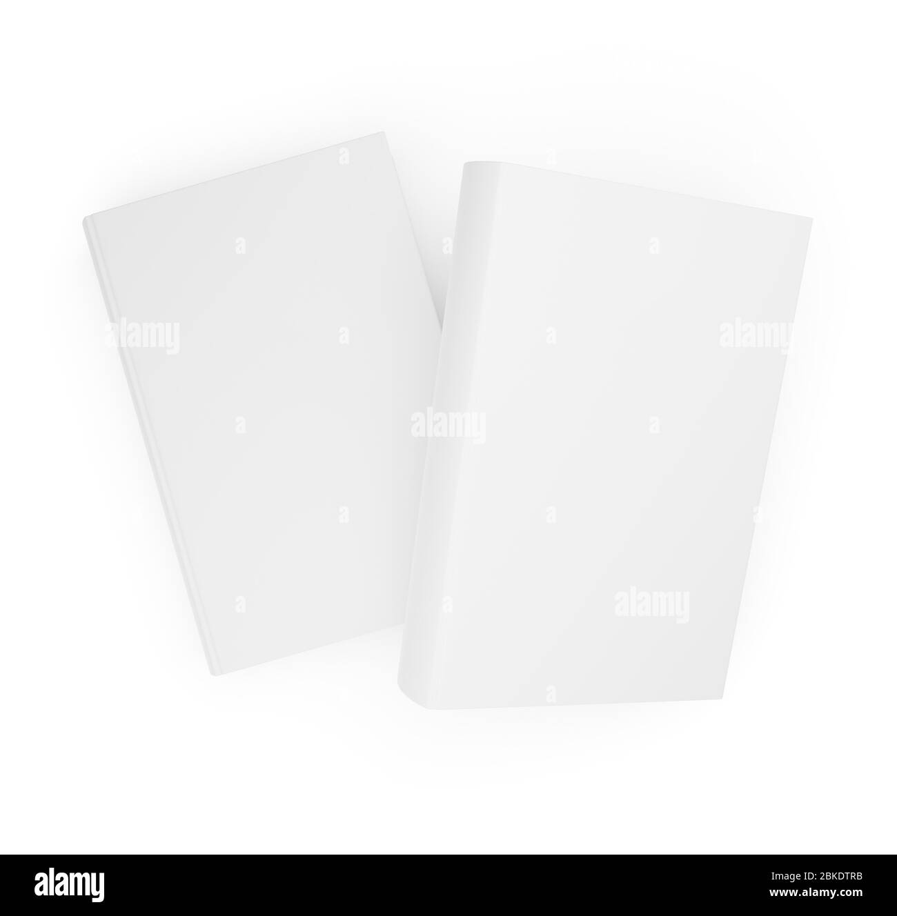 Two blank white hardcover books template mock-up on white background ...