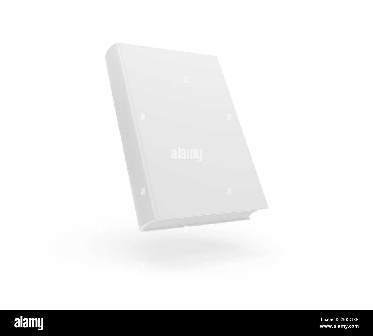 Blank white hardcover book template mock-up hovering on white ...