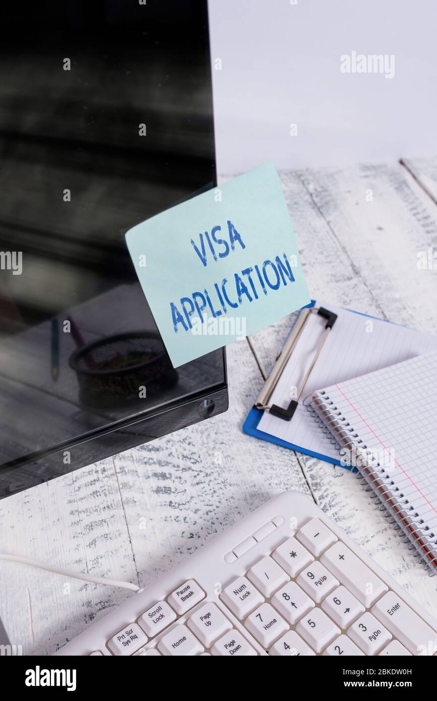 Word writing text Visa Application. Business photo showcasing Form to ...