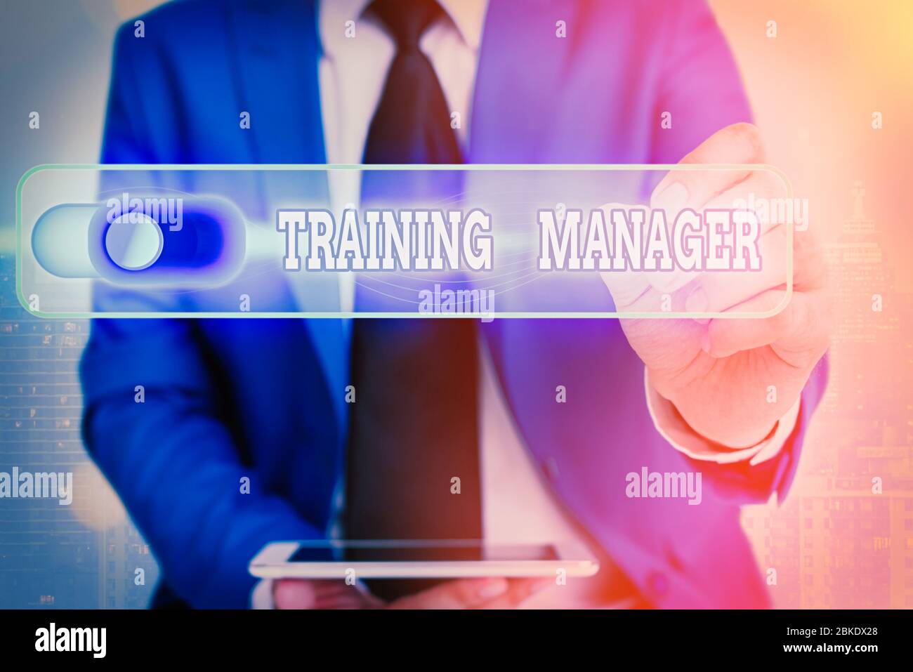 Writing note showing Training Manager. Business concept for giving ...