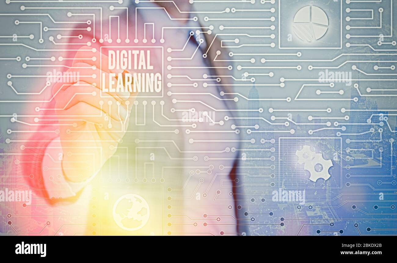 Handwriting text writing Digital Learning. Conceptual photo accompanied ...