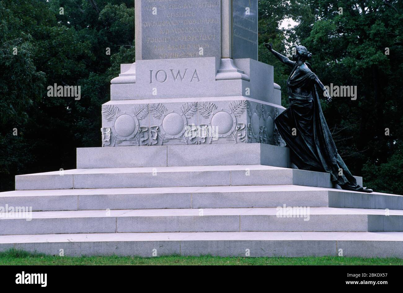 Iowa Monument, Shiloh National Military Park, Tennessee Stock Photo - Alamy