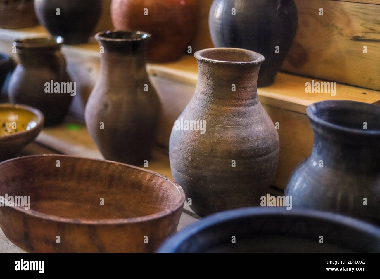 The clay jugs in the workshop of the master Stock Photo - Alamy