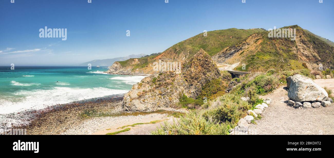 Big Sur, Monterey County, California. Panoramic view Pacific Ocean ...