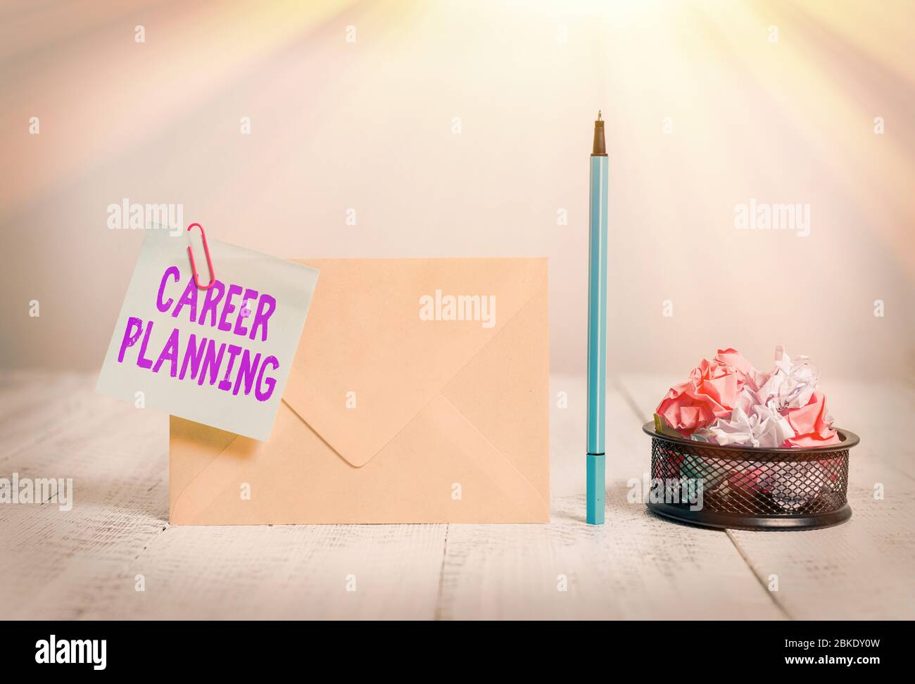 Writing note showing Career Planning. Business concept for A list of ...