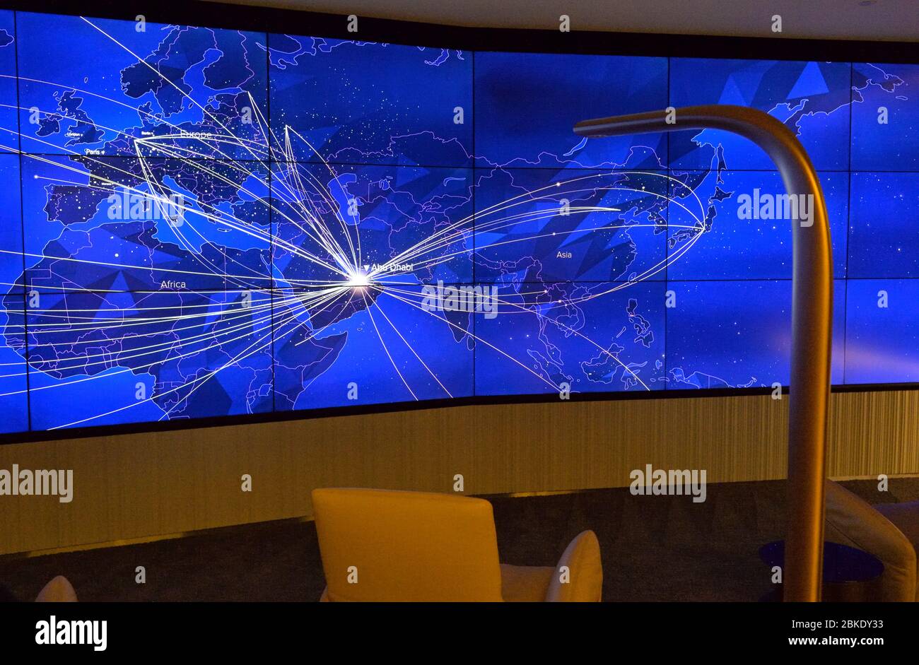 Relaxation in the First Class lounge of Etihad Airways (EY), Abu Dhabi ...