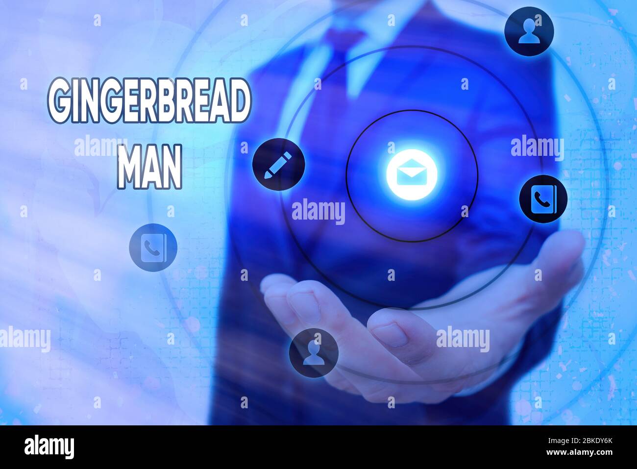 Text sign showing Gingerbread Man. Business photo text cookie made of ...