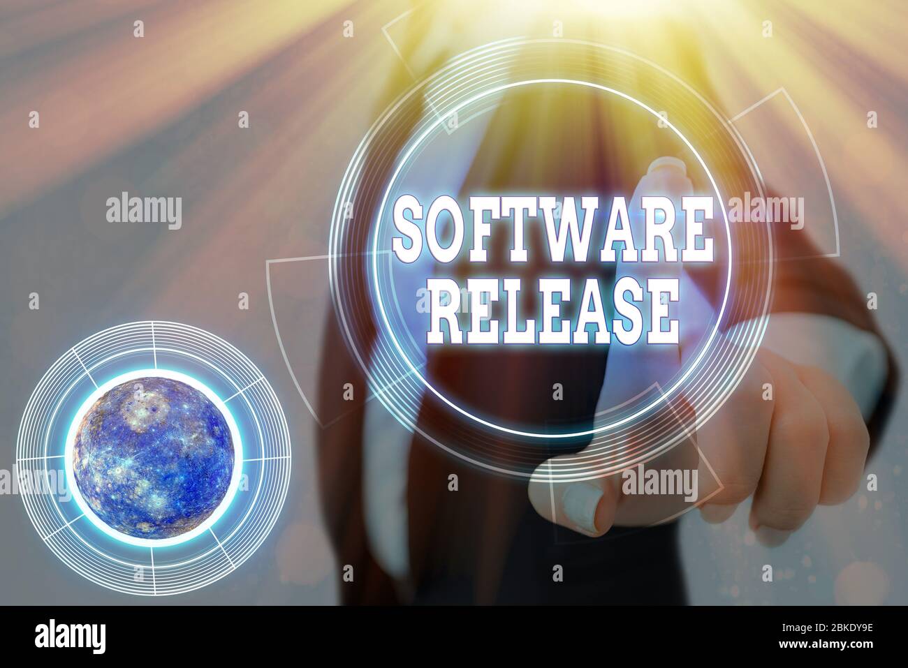 Conceptual hand writing showing Software Release. Concept meaning sum ...
