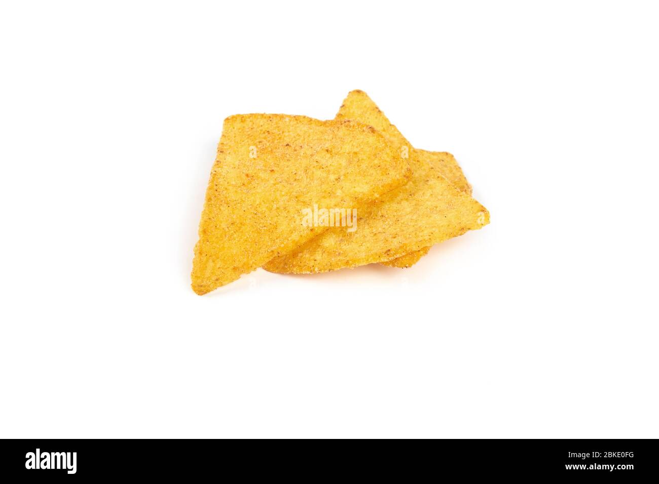 Spicy nachos chips isolated on white background Stock Photo - Alamy