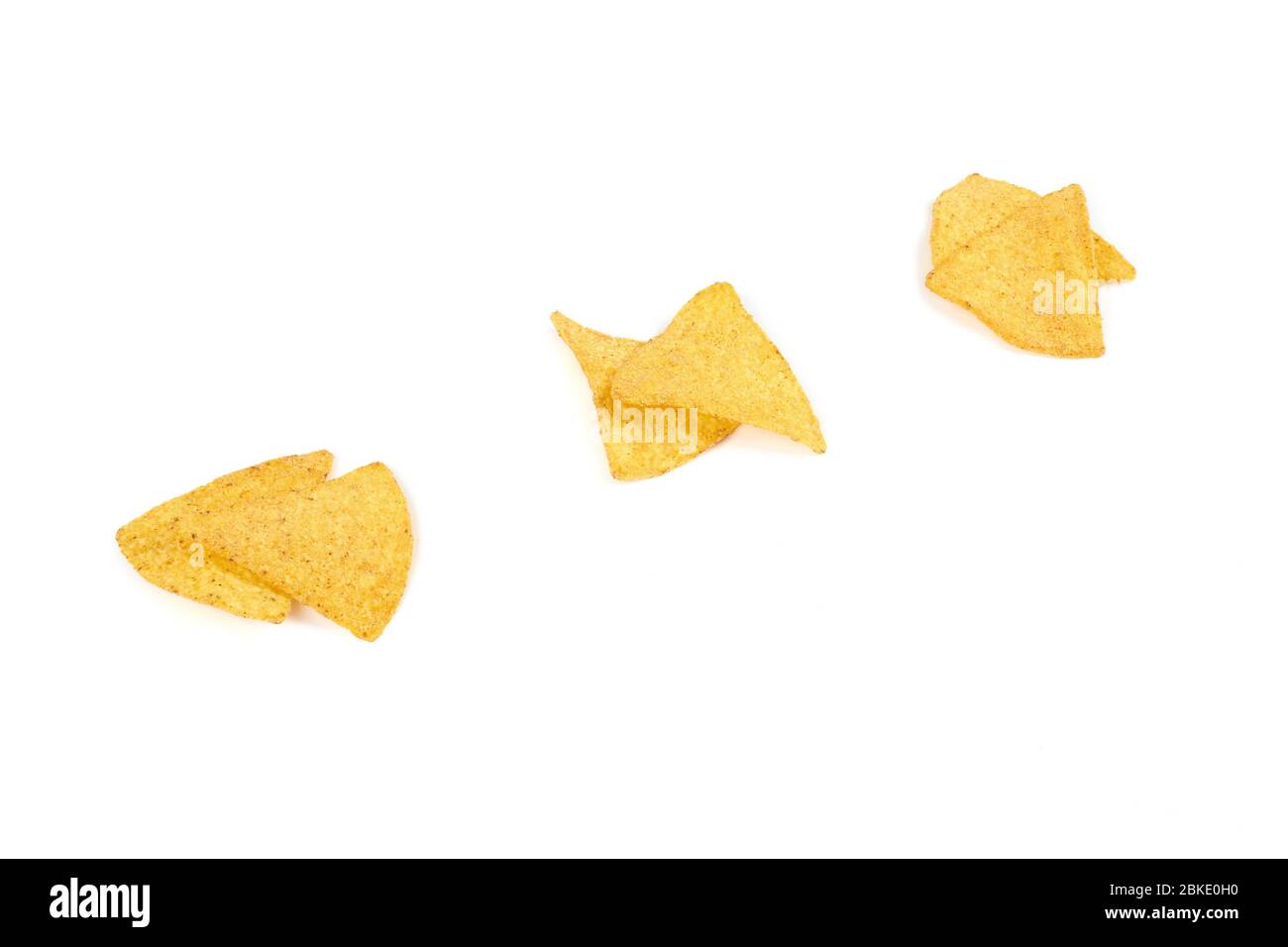 Spicy nachos chips isolated on white background Stock Photo - Alamy