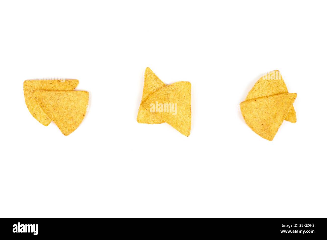 Spicy nachos chips isolated on white background Stock Photo - Alamy