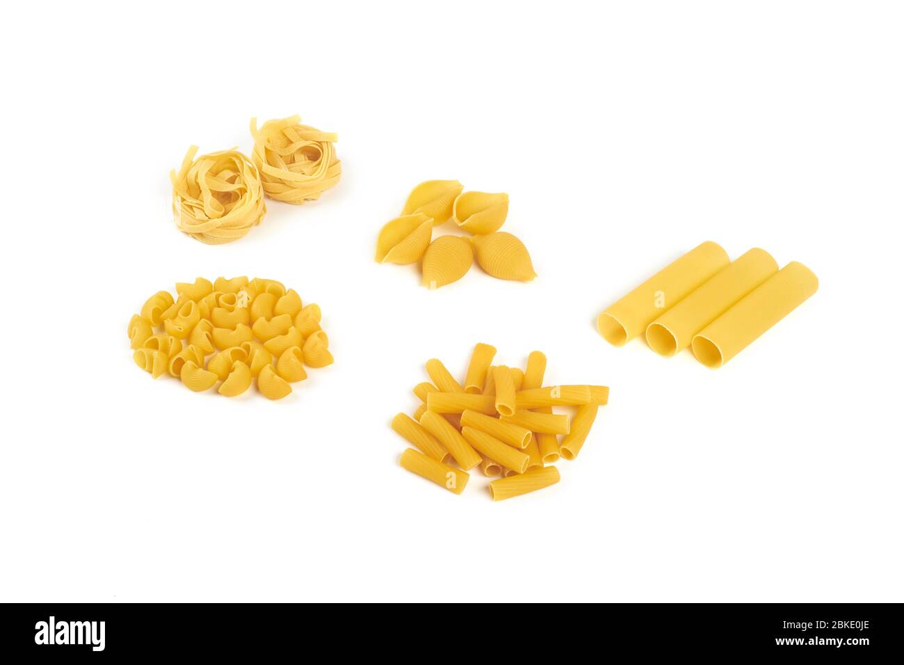 Collection of italian pasta portion isolated on white background Stock ...