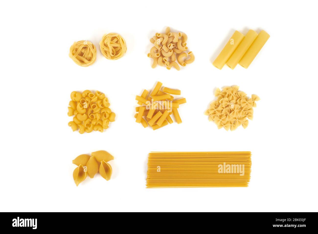 Collection of italian pasta portion isolated on white background Stock ...