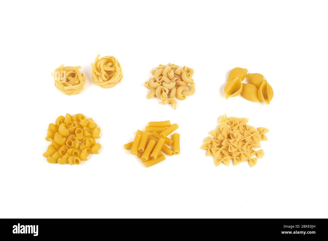 Collection of italian pasta portion isolated on white background Stock ...
