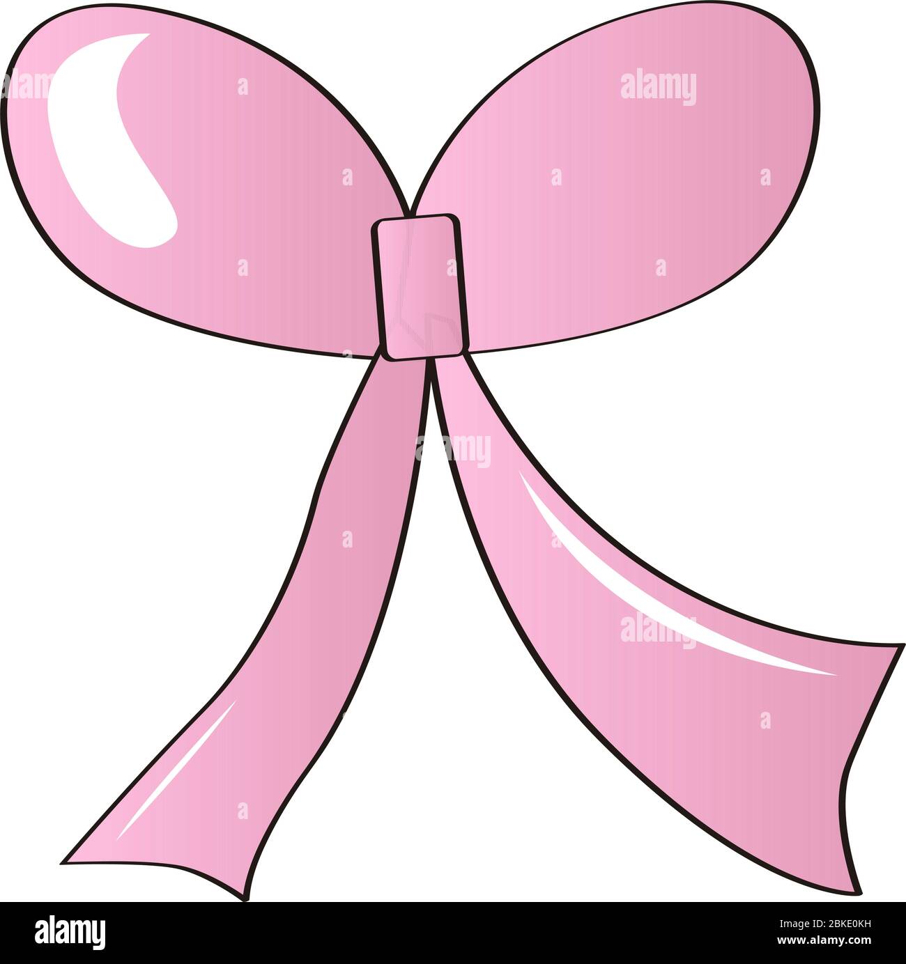 Isolated pink ribbon. Gift box decoration - Vector Stock Vector Image ...