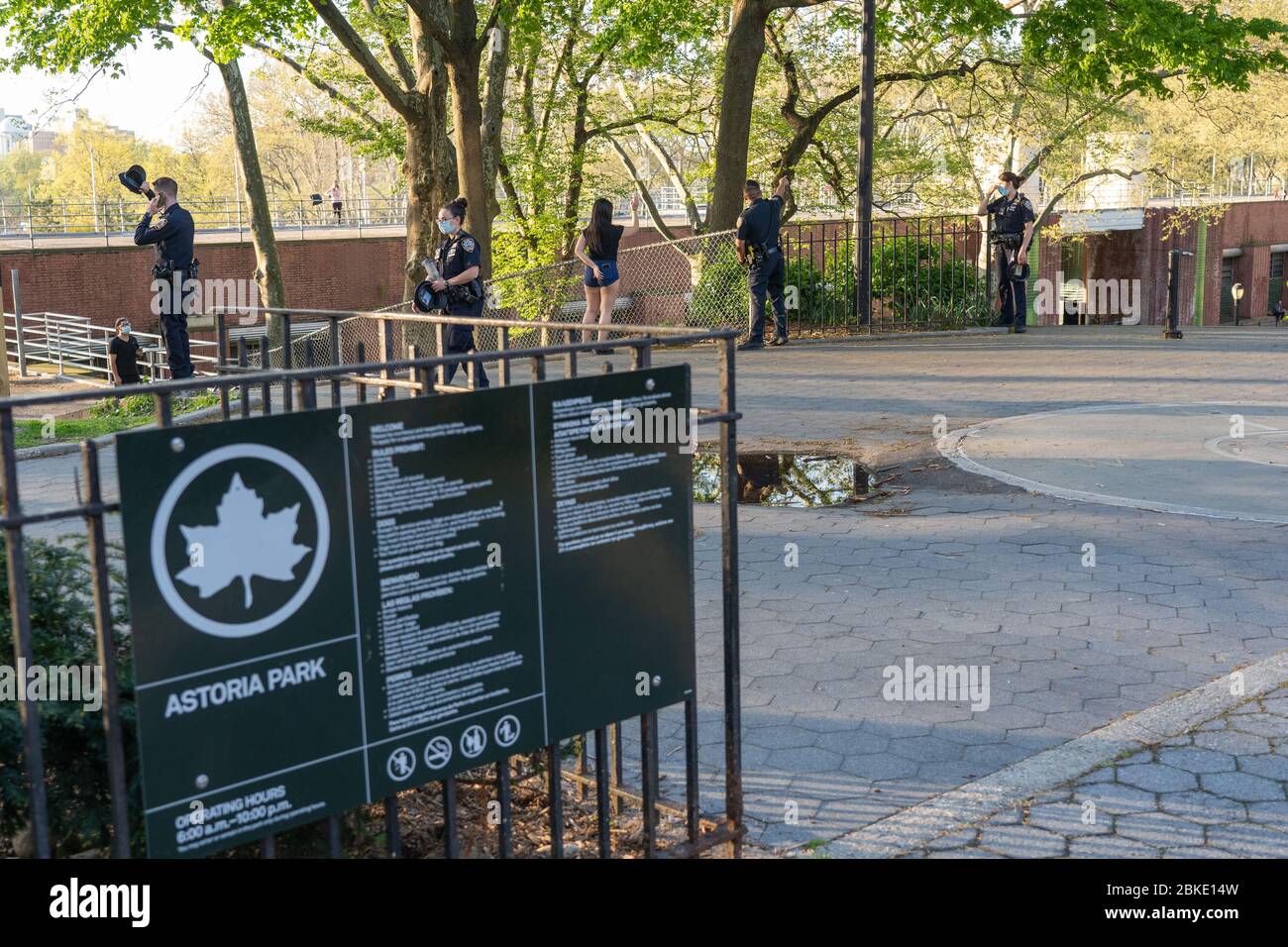 NEW YORK, NY - MAY 03, 2020: NYPD police officers from the 112 Precinct ...
