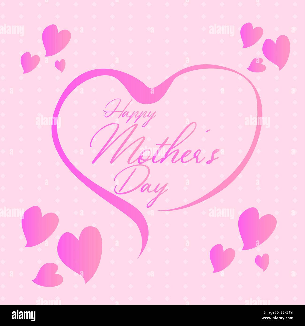 Happy mothers day card with pink hearts- Vector Stock Vector Image ...