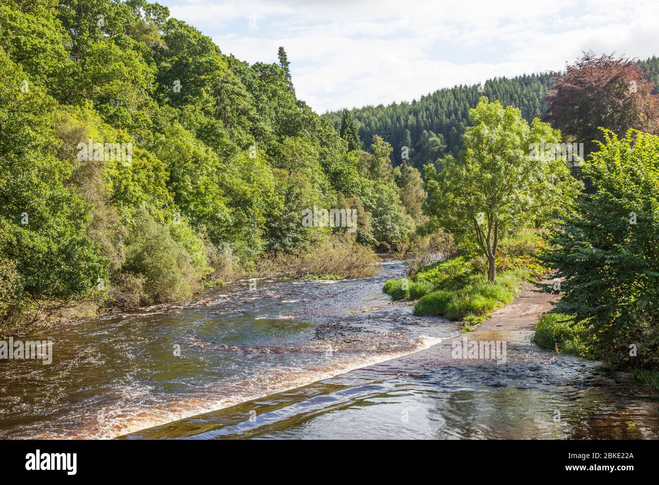 The Whiteadder River, near Abbey St Bathans in the Lammermuir district ...