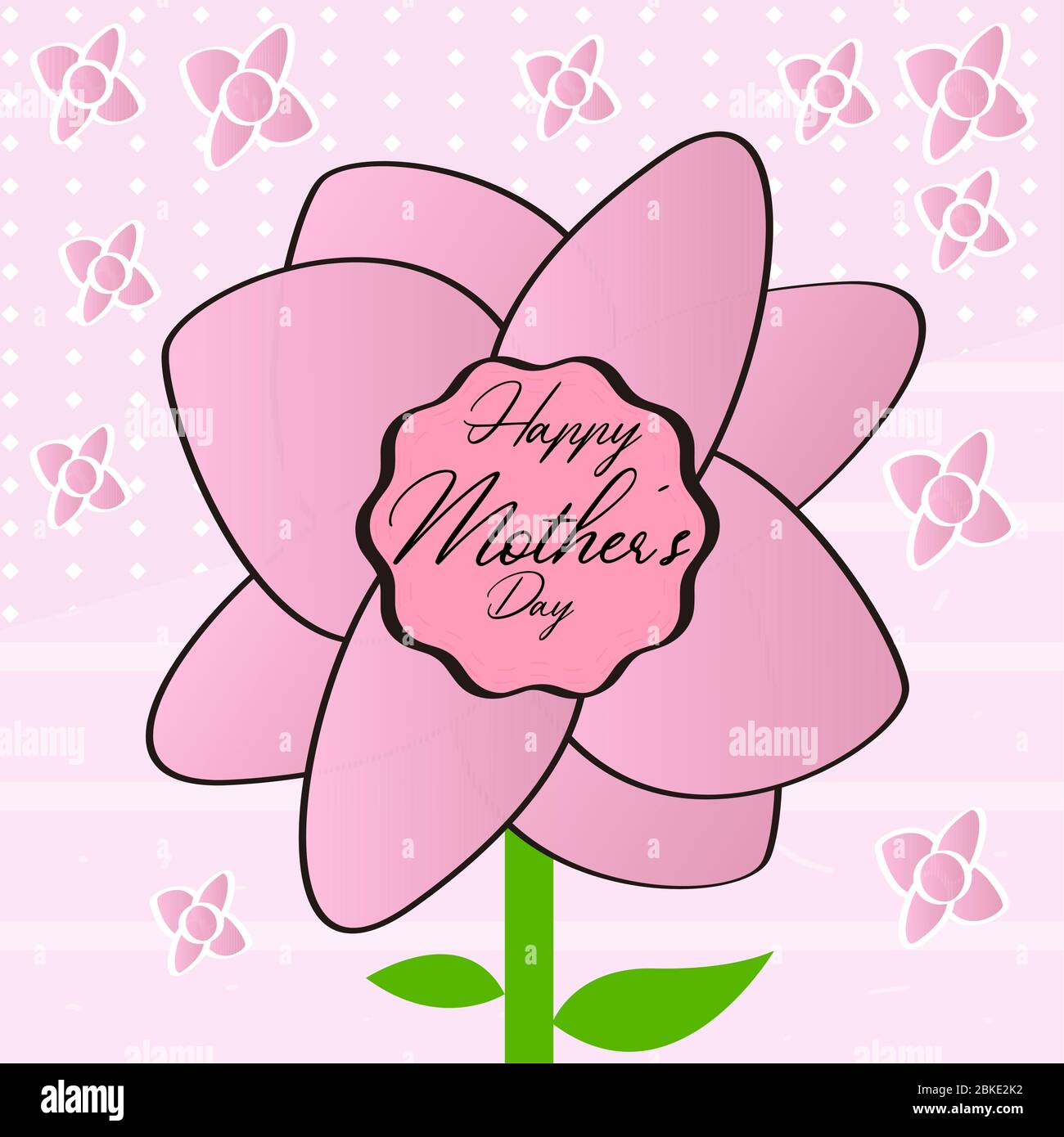 Happy mothers day card with flower and label - Vector Stock Vector ...