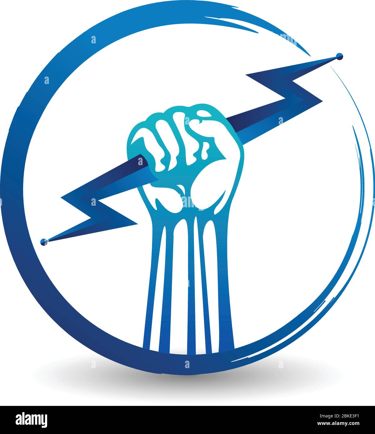 Illustration art of a hand flash logo with isolated background Stock ...