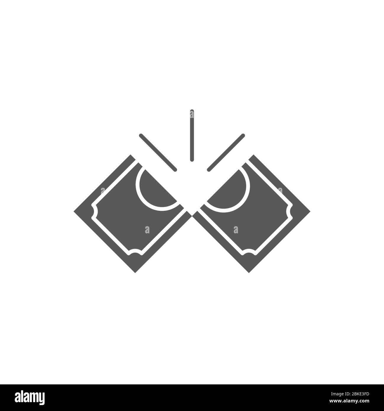 Tearing money banknote vector icon symbol isolated on white background ...