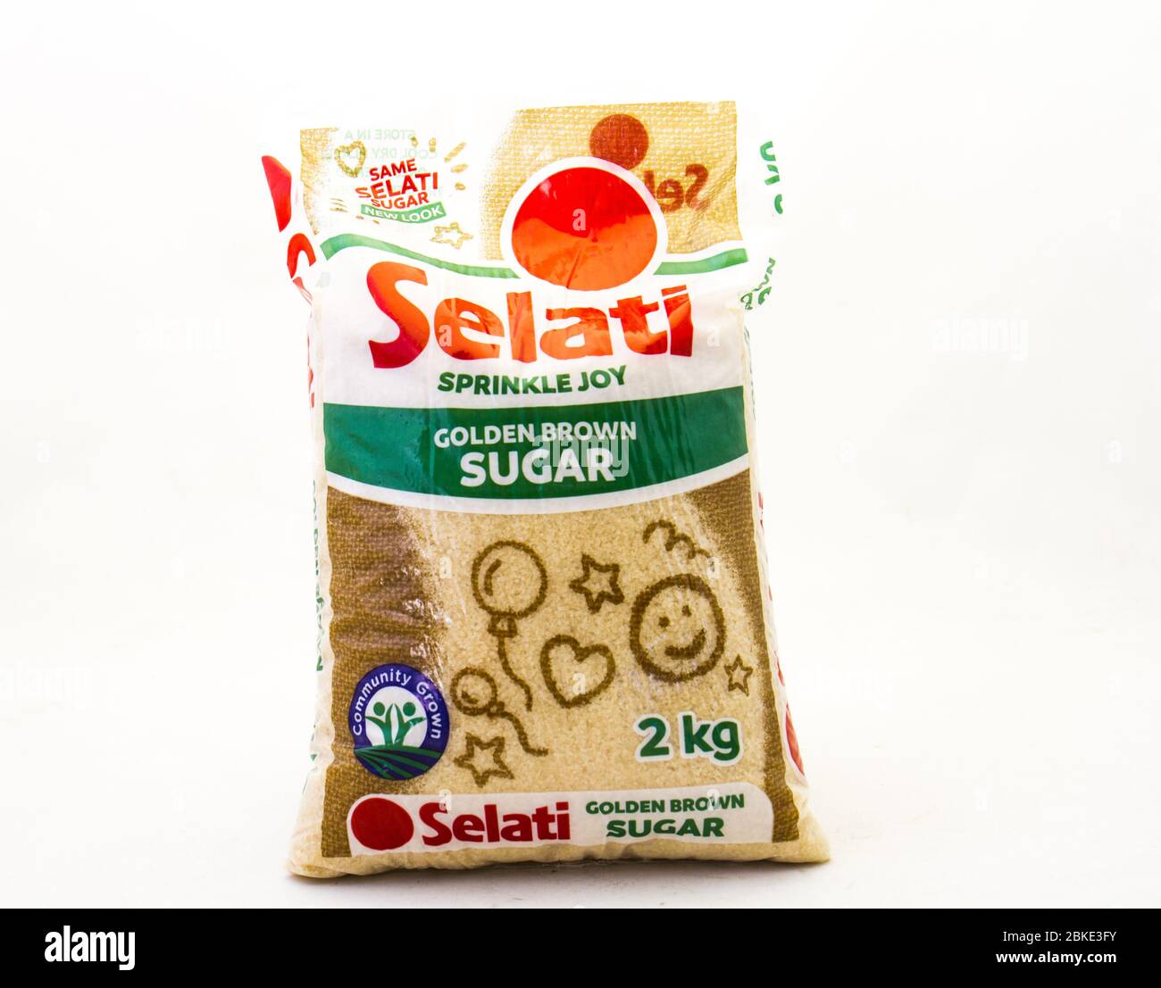 Alberton, South Africa - a bag of Selati golden brown sugar isolated on ...