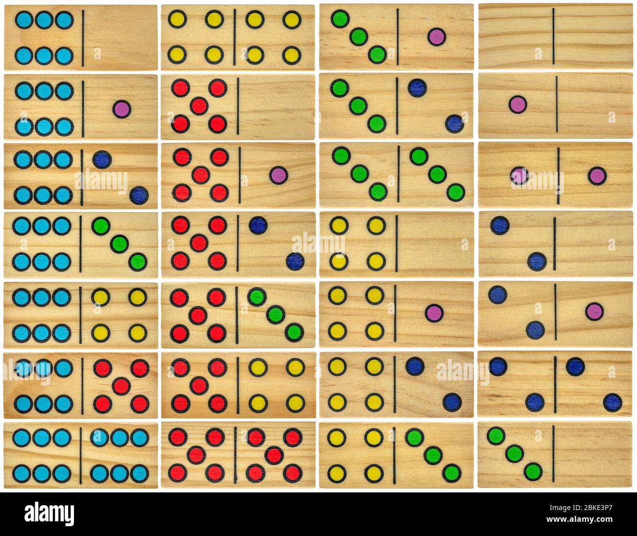 wooden domino set with 28 oversized pieces designed for kids, isolated ...