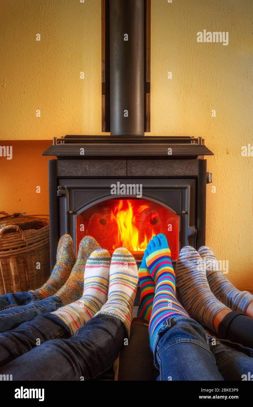 Feet by fire hi-res stock photography and images - Alamy