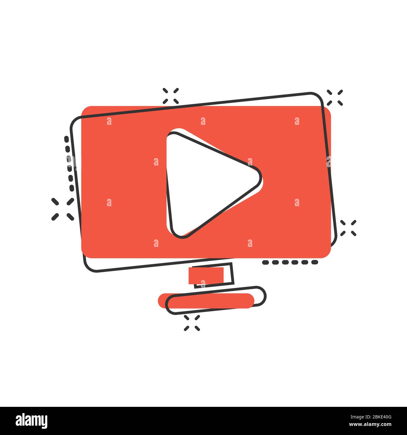 Tv screen icon in comic style. Video cartoon vector illustration on ...