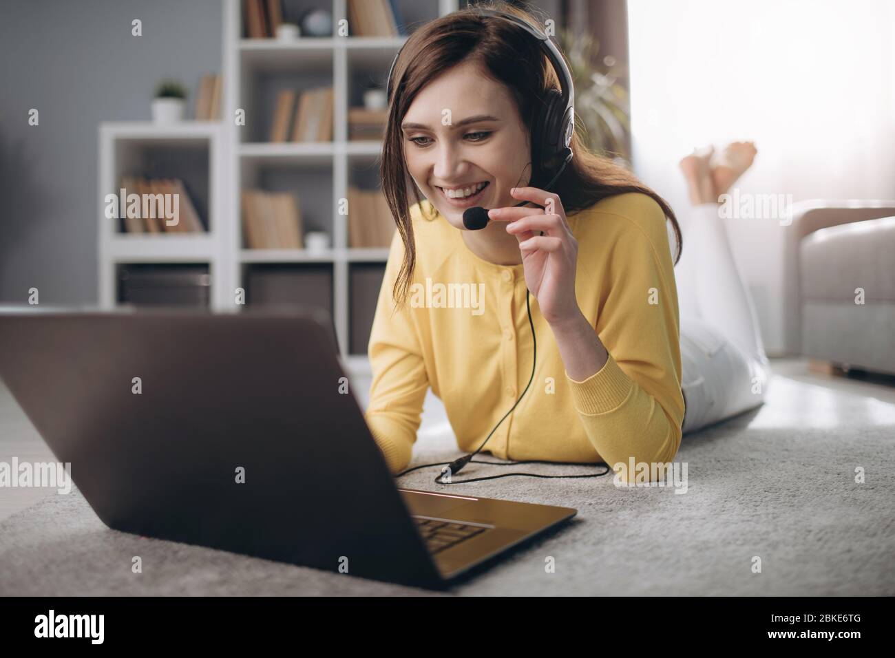 Beautiful woman having video chat hi-res stock photography and images ...