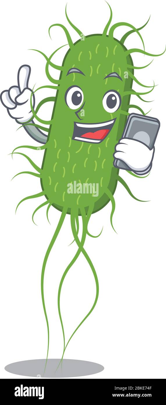 E.coli bacteria cartoon character speaking on phone Stock Vector Image ...