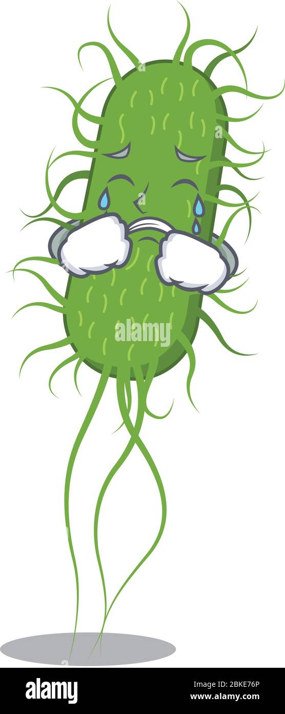 Cartoon character design of e.coli bacteria with a crying face Stock ...